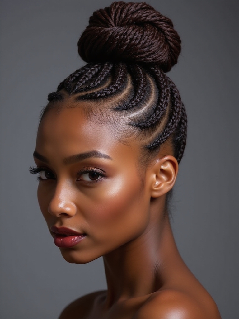 30+ Cornrow Updo Hairstyles That Stay Neat For Days